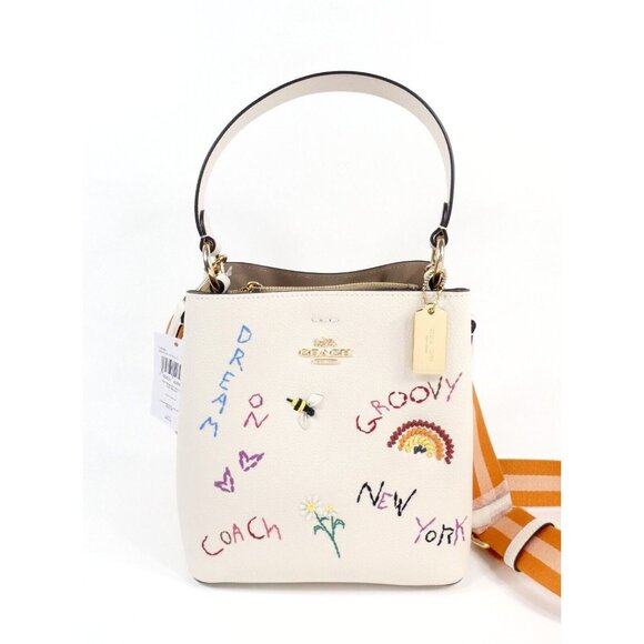 Coach | Bags | Coach Chalk Multi Diary Embroidery Small Town Leather ...